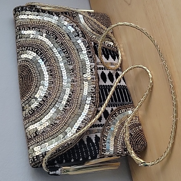 Bags | New Handmade Banjara Jute Silver And Gold Sling Style Purse ...